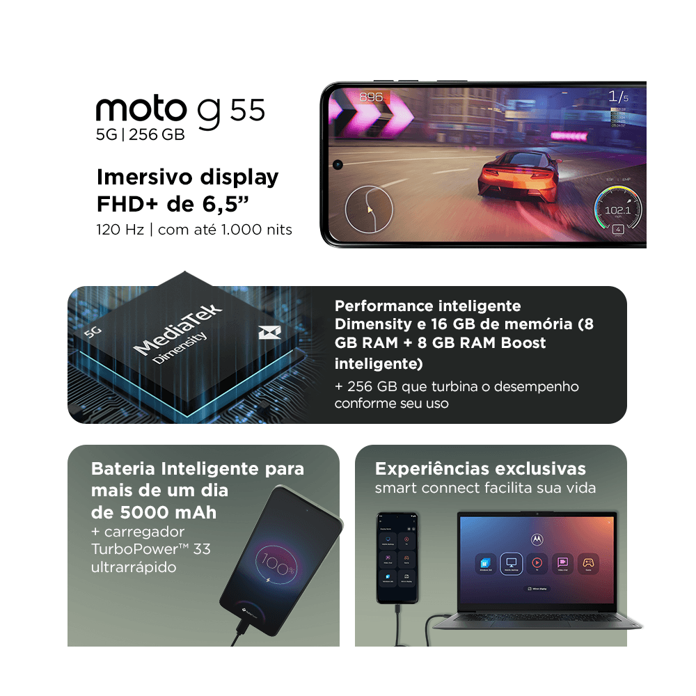 Celular moto g55 5G 256gb | Loja Motorola Oficial