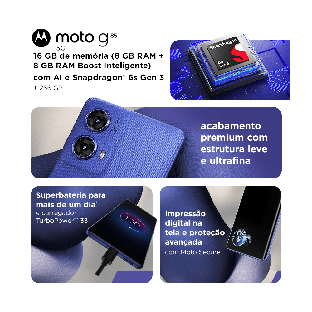 Celular Moto G85 5G 256GB | Loja Motorola Oficial